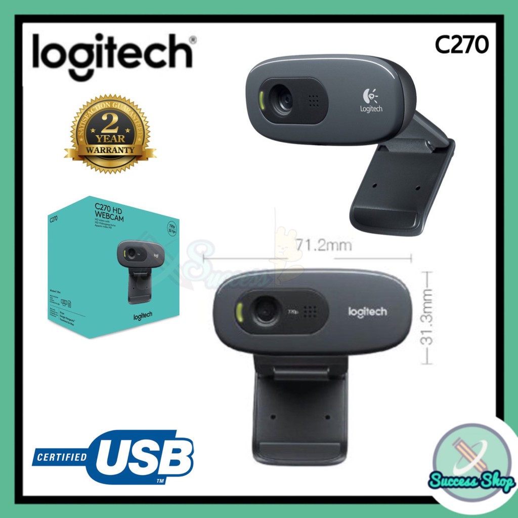 Logitech C270 HD Webcam Full 720p - arisara.jk.shop - ThaiPick