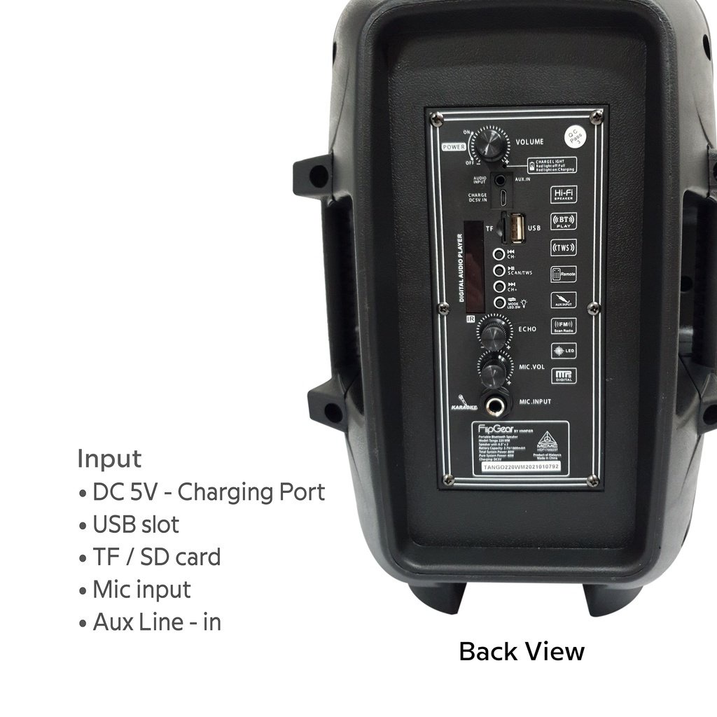 Vinnfier FlipGear Tango 220 WM TWS Wireless Portable Bluetooth Speaker Aux Line Trolley Speaker ...