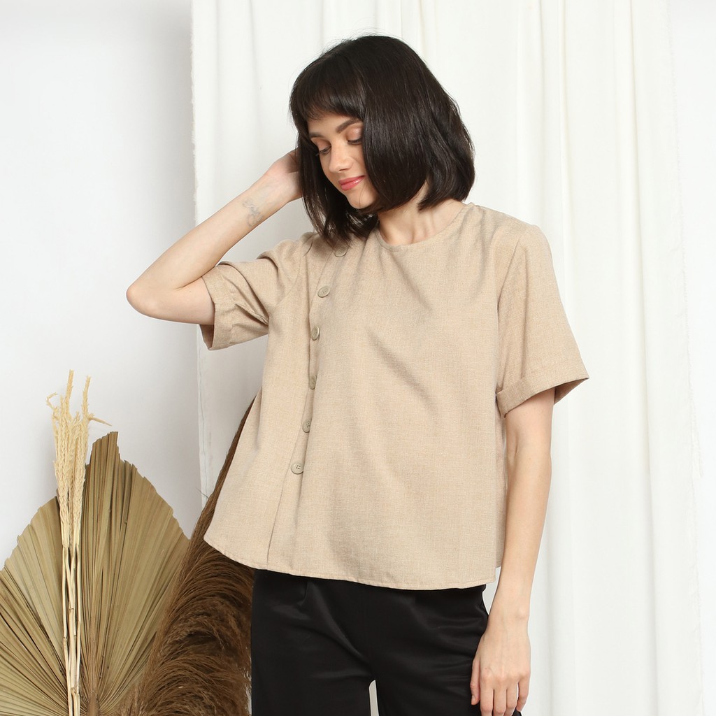 เสื้อท็อปส์ Blusha Acorn สําหรับผู้หญิง - batik_dirga.th - ThaiPick