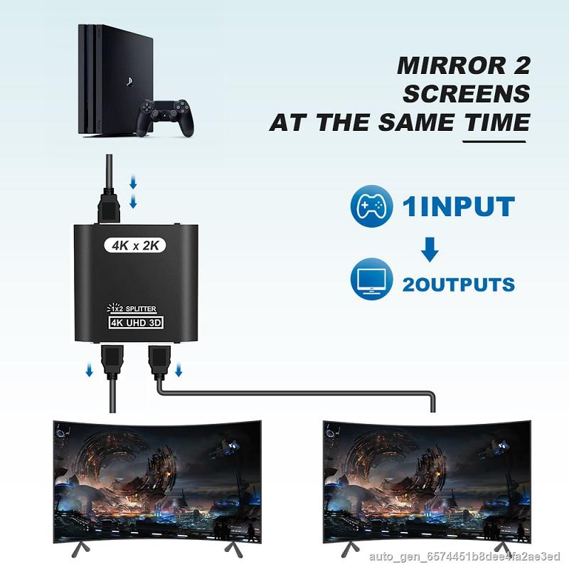 1 In 2 Out Computer Monitor Tv Switch One Drag Two Split Screen Hdmi ...