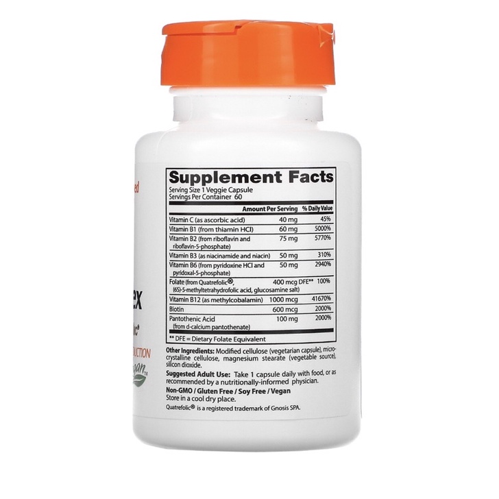 วิตามินบี บีรวม Doctors Best Fully Active B Complex with Quatrefolic ...