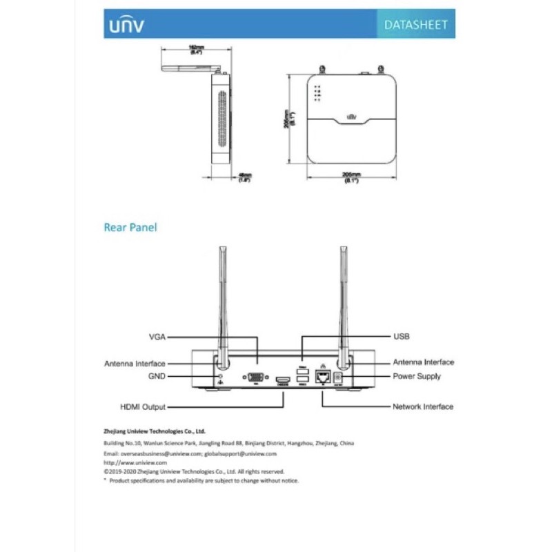 กล้องUNV ซีรส์ Esay ชุด 8 ตัว Wi-Fi KITNVR301-08LS2-W8IPC2122LR3-F40W-E ...