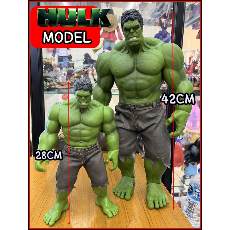 มี 2ขนาดพร้อมส่ง โมเดล ฮัค ยักษ์เขียว วัสดุ Soft ขยับแขนขาได้ สูง 28-42เซ็น ตัวใหญ่สะใจ Model ...