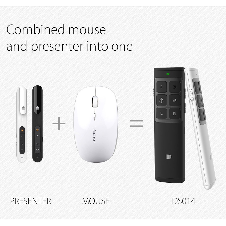 2.4GHz PPT Pen Wireless Presenter Laser Pointer USB Receiver 360 ...