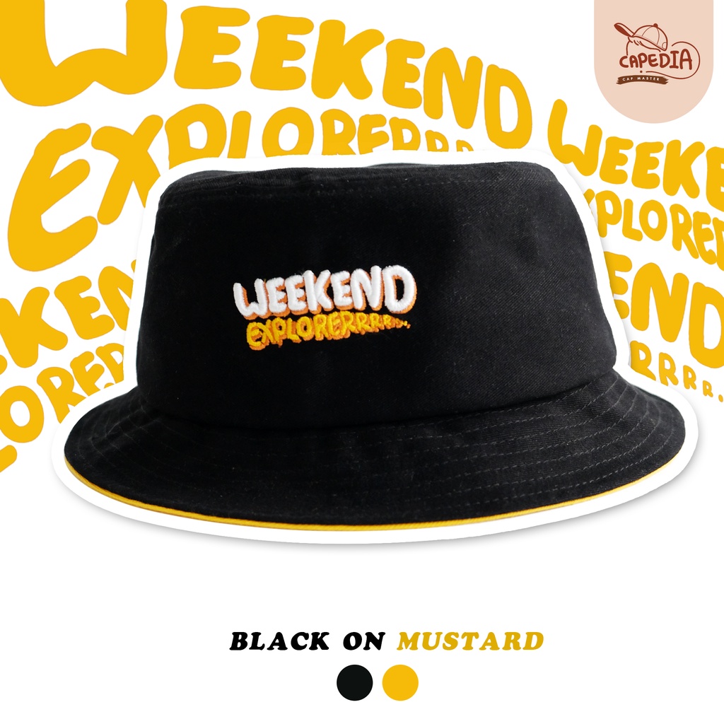 หมวกบักเก็ต น่ารัก สีทูโทน ️ WEEKEND EXPLORER ️ ทรงปีกสั้น น่ารักมากๆ ...