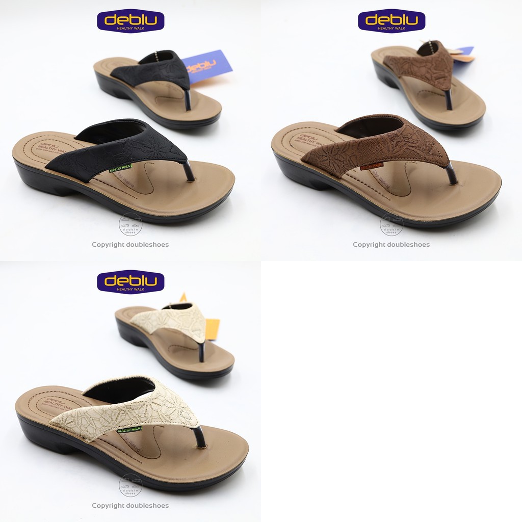 ราคาไม่แพงมาก รองเท้าแตะแบบสวมผู้หญิง รองเท้าเพื่อสุขภาพ Deblu รุ่น L873 (สีดำ) ไซส์ 36-41 ...