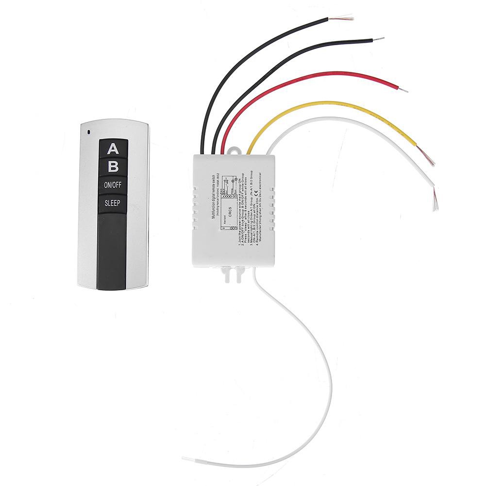 New 2 Relay ON/OFF 220V Smart Digital Wall Lamp Wireless Remote Control ...