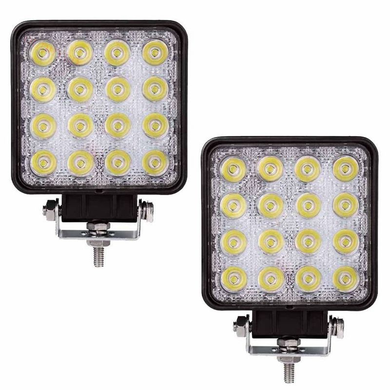 2 pcs 48W 6000k LED Work Lights Lamp Tractor SUV Truck 4WD 12V 24V ...