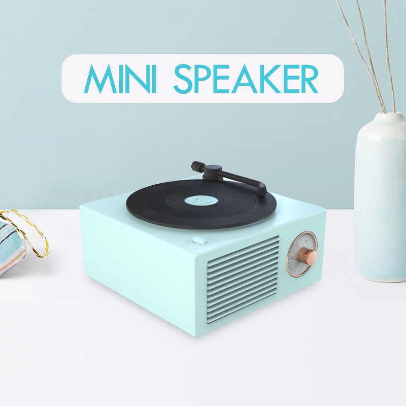 ღღBluetooth Speaker Subwoofer Vinyl Record Player Shape Loudspeaker ...
