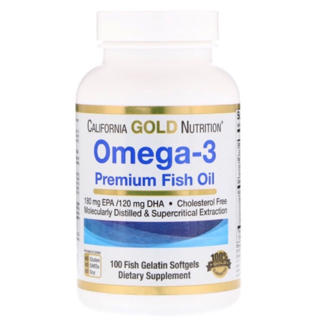 California Gold Nutrition, Omega-3, Premium Fish Oil, 100 Fish Gelatin ...
