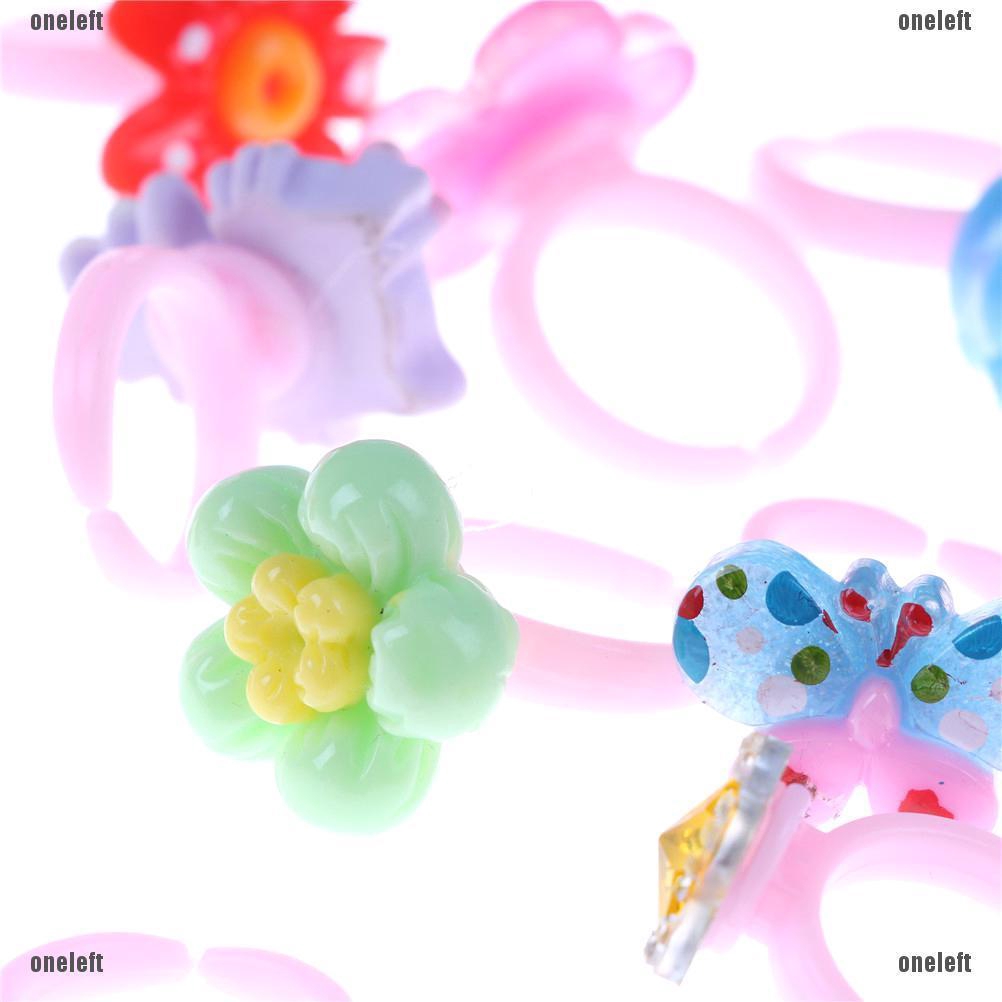 jak 10 Pcs Kids Cartoon Rings toy Plastic Children Kids Animal Flowers ...