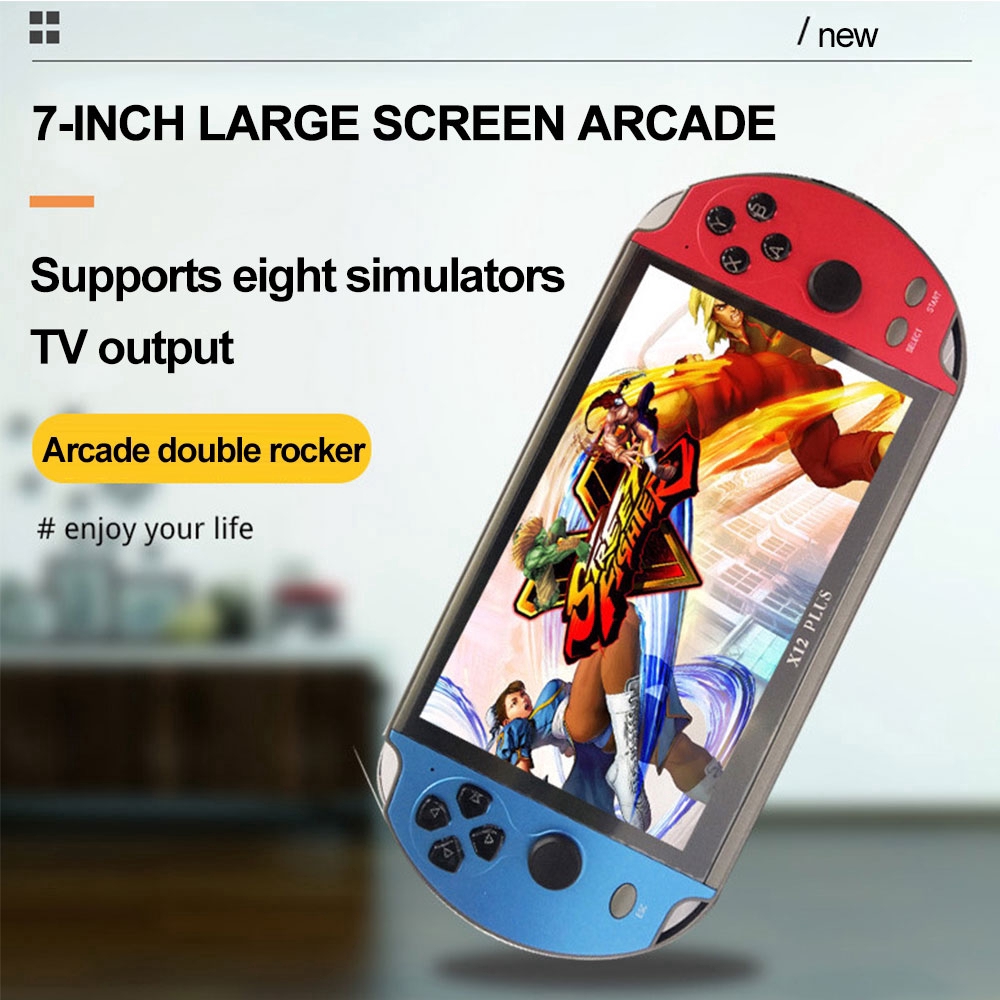 【Available】 X12PLUS 7 inch handheld video game console 16GB PSP FC GBA ...