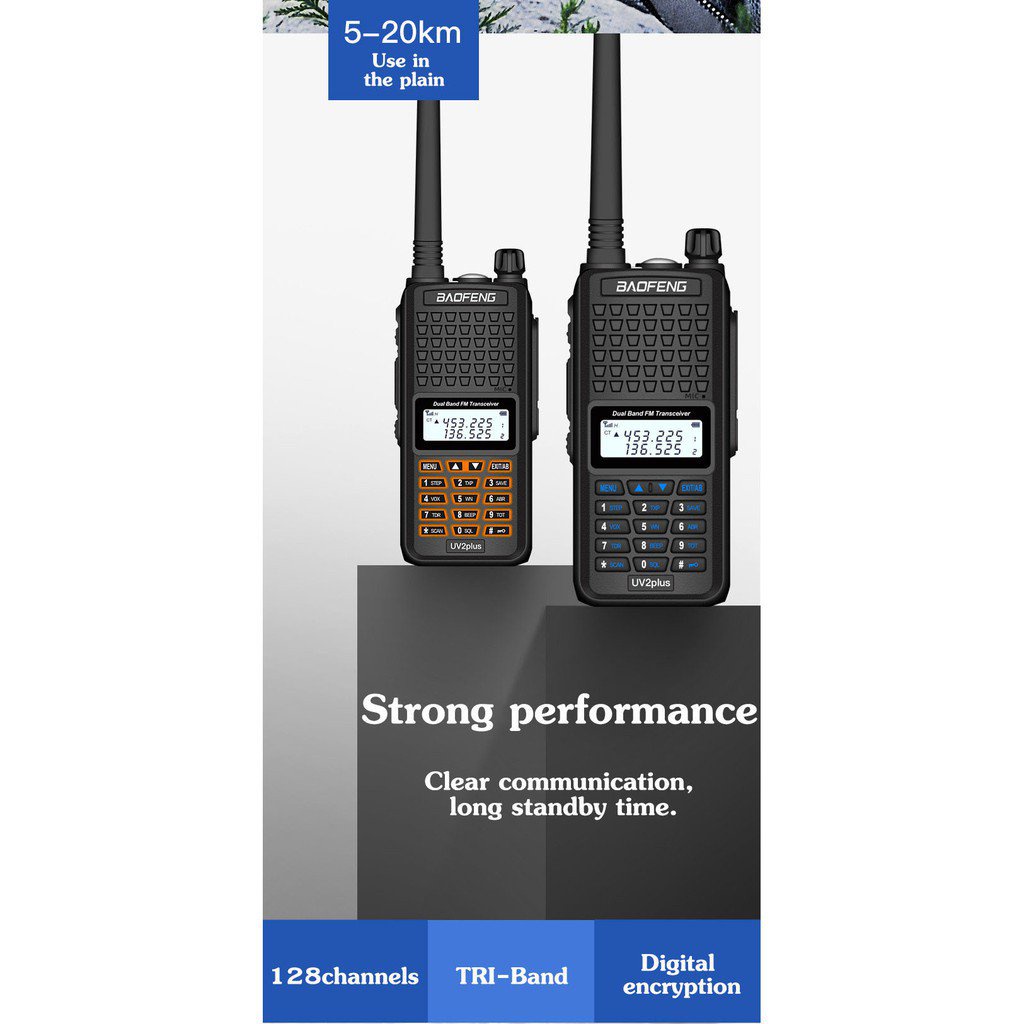 BF-UV2plus วิทยุสื่อสาร วิทยุสื่อสาร วิทยุสื่อสาร Tri-Band อุปกรณ์ครบ ...