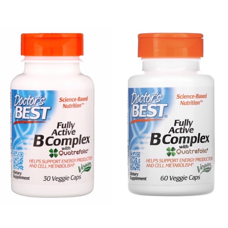 วิตามินบี บีรวม Doctors Best Fully Active B Complex with Quatrefolic ...