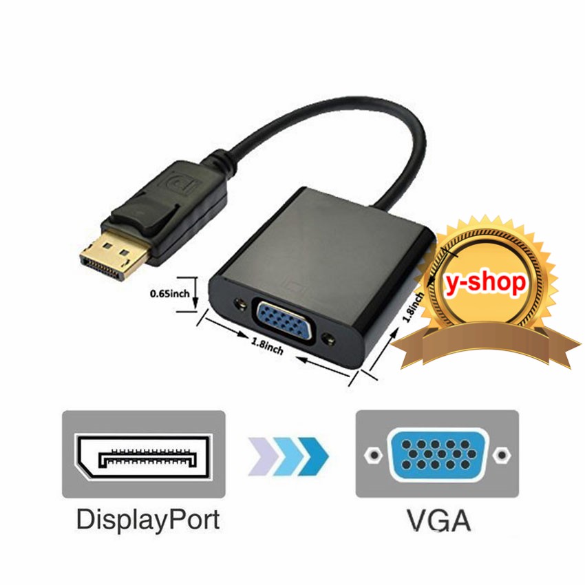 Display Port DP Male to VGA Female Converter สายยาว20cm | Shopee Thailand
