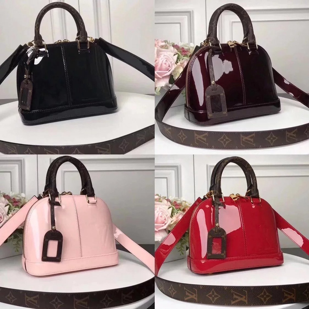 Original Leather LU ALMA BB Handbag Women s Crossbody Bag Patent ...