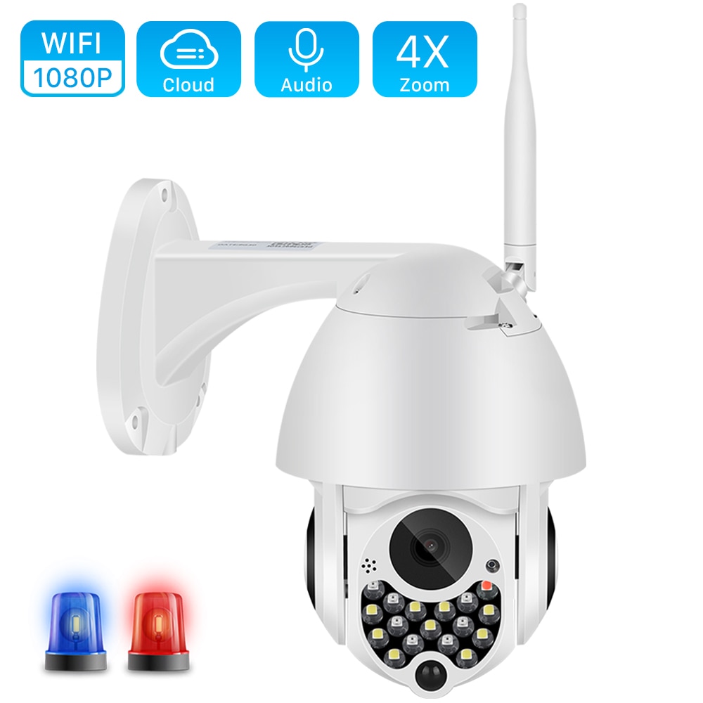 Please COD 1080P Siren Light Wifi PTZ Camera 2MP Auto Tracking Cloud ...