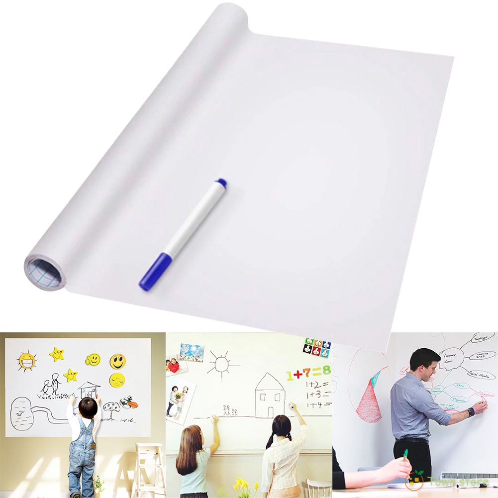 ♡♥♡ PVC Back Sticky White Board Roll Up Reusable Message Board Remind ...