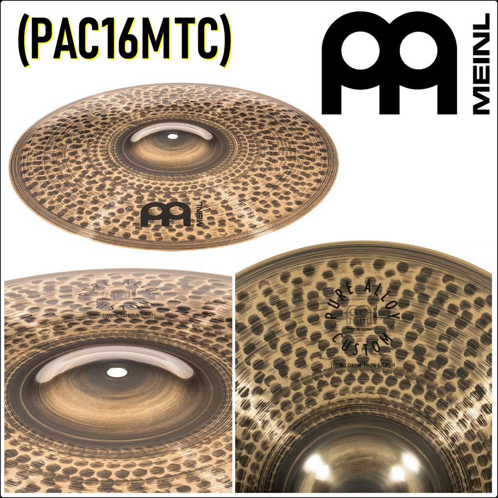ฉาบ MEINL series Pure Alloy Custom ขนาด Medium Thin Crash - ขนาด 16 ...