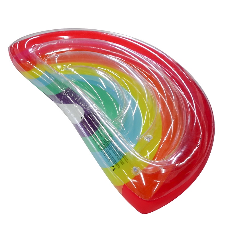 พองHot Rainbow Inflatable Lounge Swimming Ring Float Giant Rainbow ool ...
