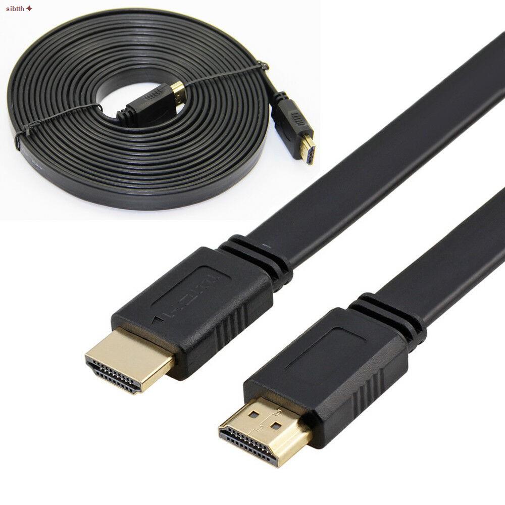 จุดประเทศไทย1.5m 3m 5m 10m 15m 20m Flat HDMI Cable Adapter High Speed V1.4 - sibtthoshop2 - ThaiPick
