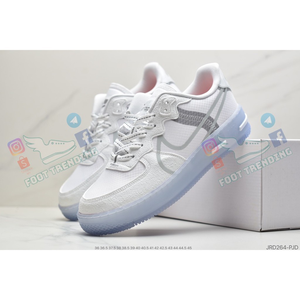 Nike Air Force 1 React QS Light Bone CQ8879-100 ผู้ชายผู้หญิงรองเท้า ...