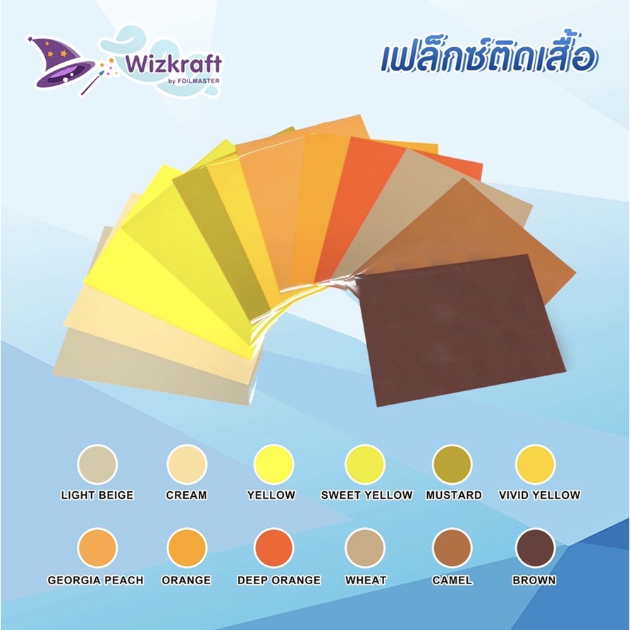 เฟล็กติดเสื้อ 1เมตร Wizkraft FLEX PU เฟล็กตัด สีพาสเทล pastel colour เนื้อนุ่ม ยืดหยุ่น ติดง่าย ...