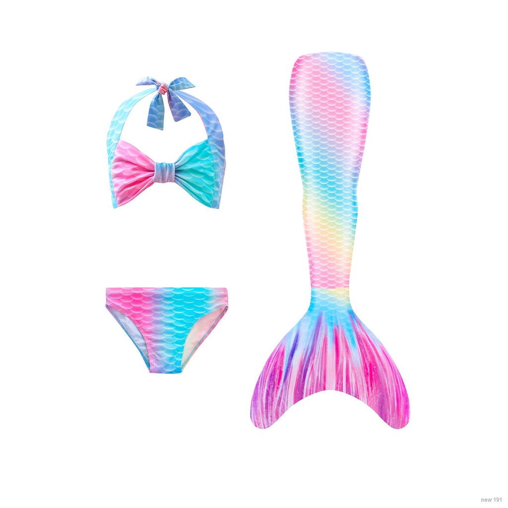 Girls Mermaid Tails Swimsuit Costumes Bikini Swimming Cosplay Little ...