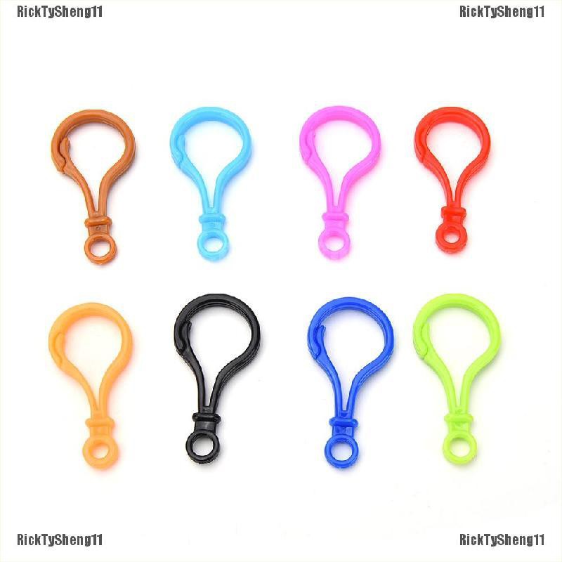CODRTS 100 Pcs Plastic Key Chains Key Rings Multi-Color With Loop ...