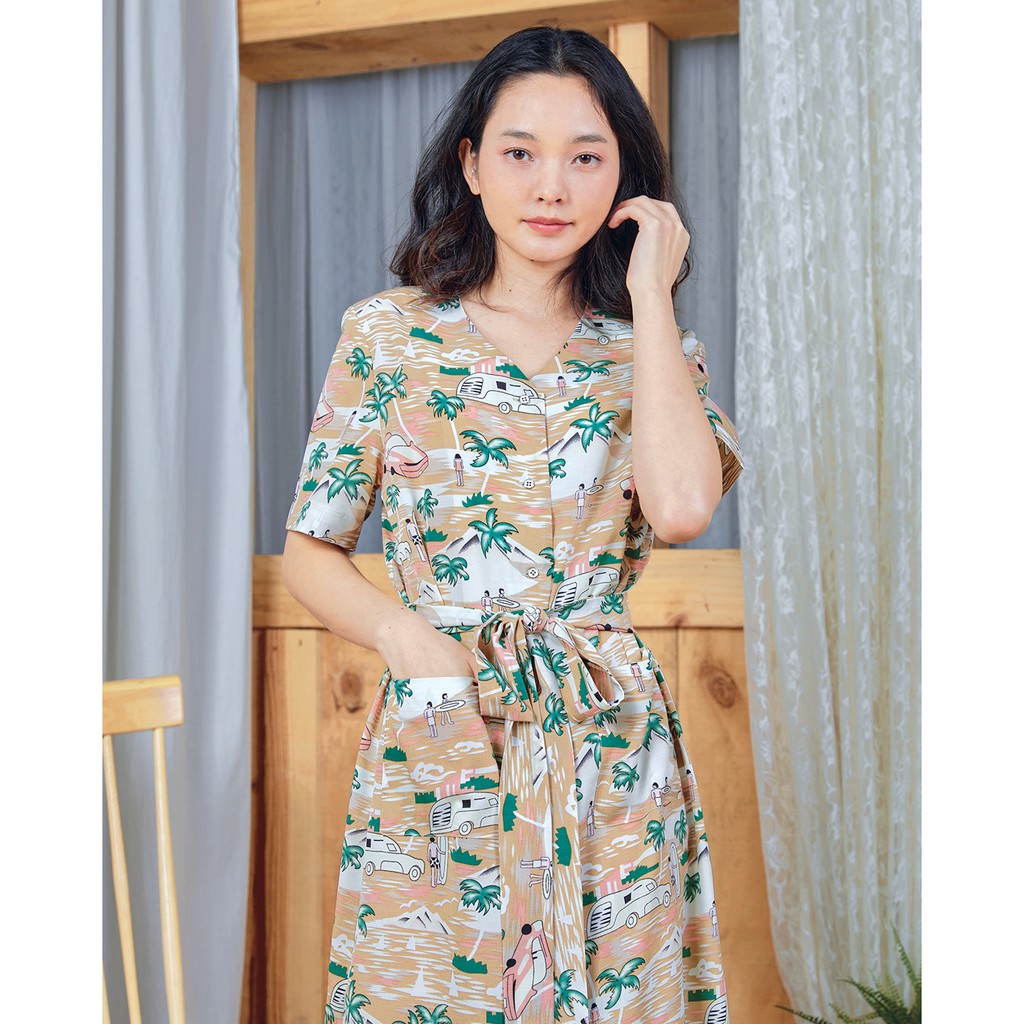 Manami Dress (Brown beach) - foresta.shop - ThaiPick