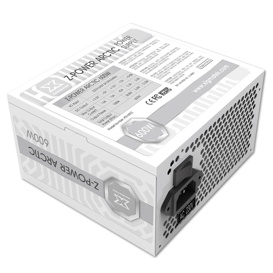 POWER SUPPLY (อุปกรณ์จ่ายไฟ) XIGMATEK Z-POWER SERIES 600W (มี 2 สี ขาว ดำ) (5Y) ของแท้ ...