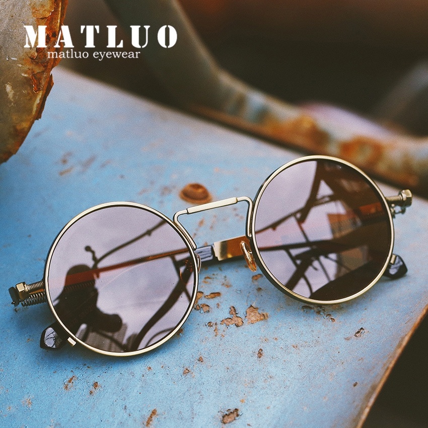 Polarized Classic steam sunglasses round retro 8478 Women Men Circle ...