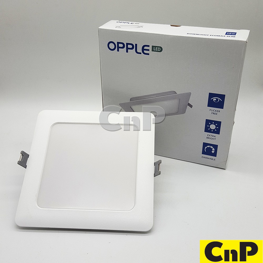 OPPLE โคมไฟดาวน์ไลท์ ฝังฝ้า 16.2 ซม. Panel LED หรี่แสงได้ 12W รุ่น DL ...