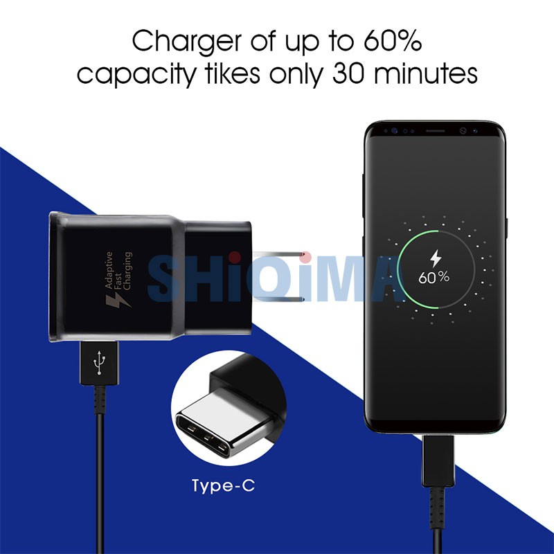 Samsung Fast Charger Adapter US Plug USB Type C Cable 100% Original S9 ...