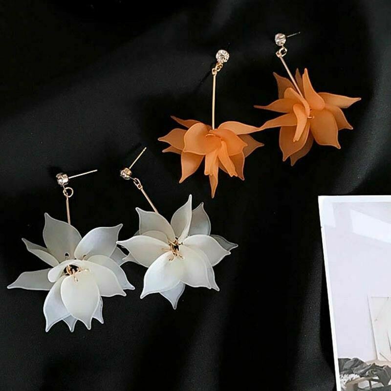 Equalistic Luxury Women Crystal Dangle Bl ear Ear Stud Solid Flowers ...