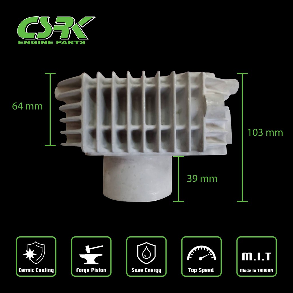 เสื้อสูบปลาวาฬ 66มิล Wave 125i MSX (Whale 66mm Modified Cylinder Block ...