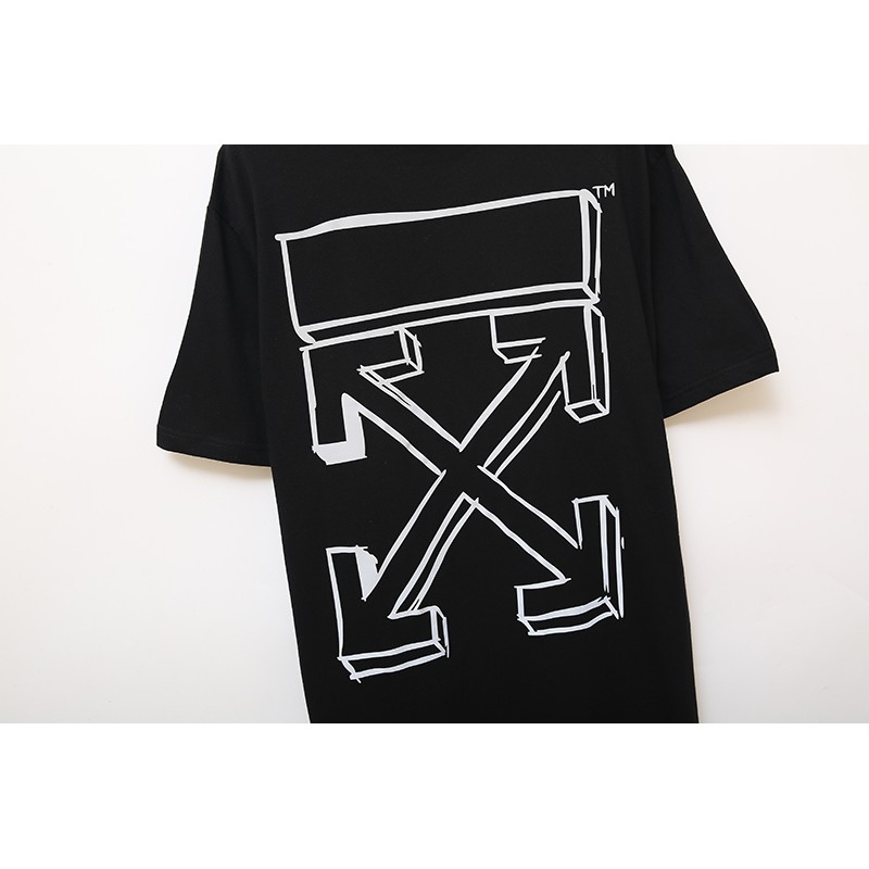 Sportlife Off White Anti-light Strip 3d Arrow เสื้อยืดลําลองแขนสั้น ...