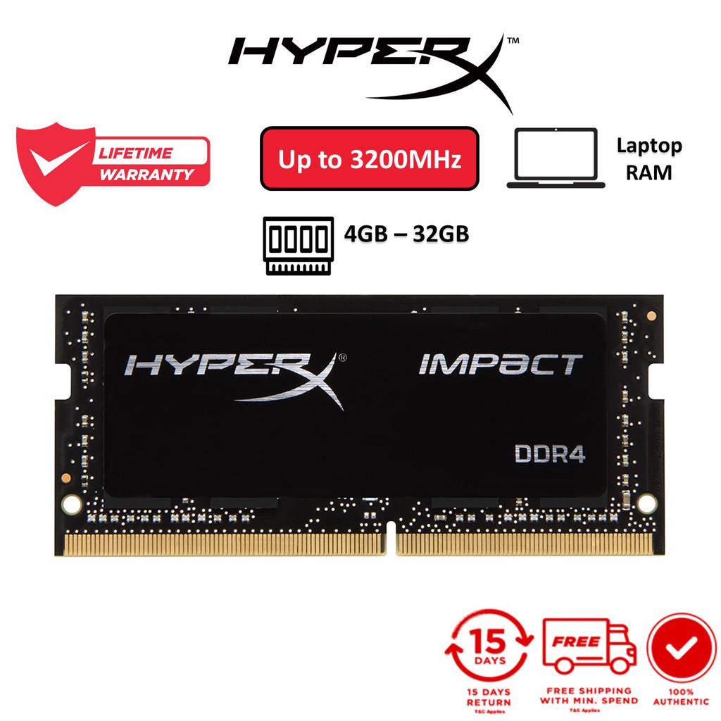 Kingston HyperX IMPACT DDR4 2666/2933/3200Mhz Notebook Memory SODIMM RAM (4GB/8GB/16GB/32GB ...