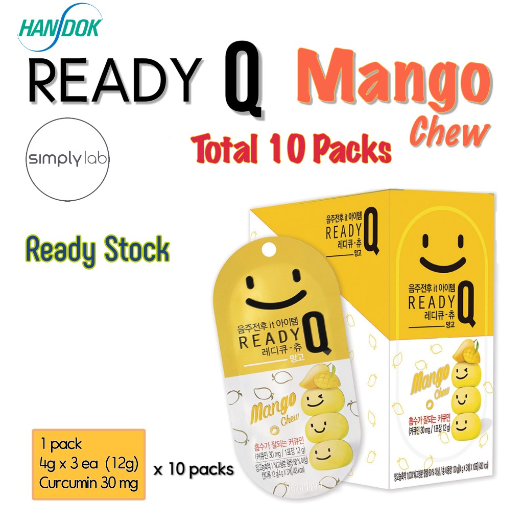 Nlfu Ready Stock Ready Q Chew Hangover Relief Mango Jelly 1box (4g x ...