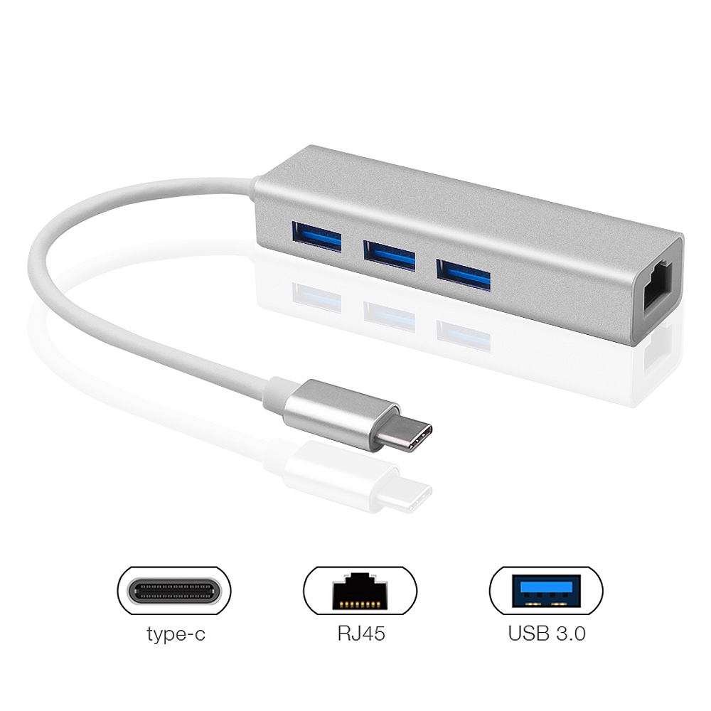 (ho) type - c to rj 45 อะแดปเตอร์แปลง ethernet 1000 mbps usb hub ...