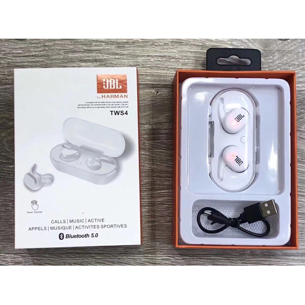 JBL TWS 4 Wireless Bluetooth Earbuds Mini BT 5.0 Stereo In-Ear ...