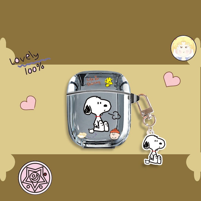Baseus W04/W04Pro Electroplating Case Cute Snoopy Earphone Protective ...