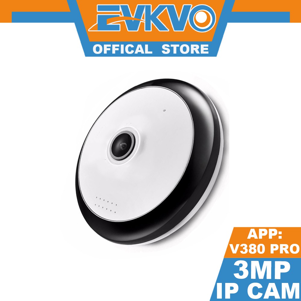 EVKVO - 360 Degree Panoramic - V380 PRO APP FHD 3MP Mini Camera ...