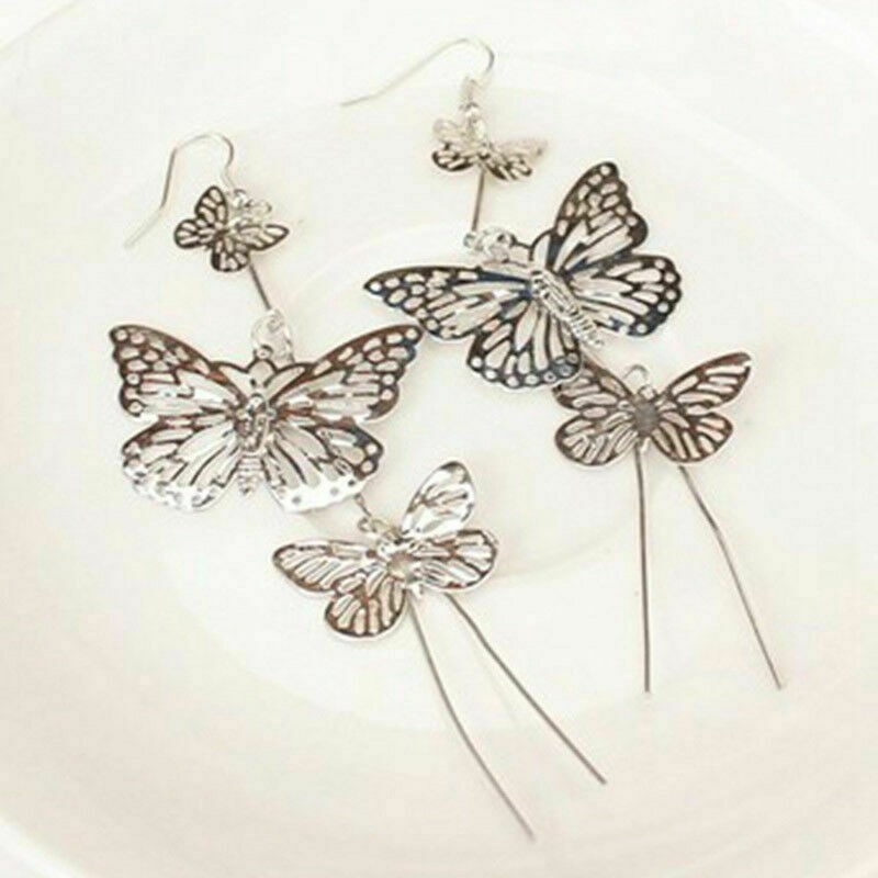 Equalistic New Punk Style Tassel Butterflies Ear Drop Dangle Hook Earrings 1Pair Stylish ...