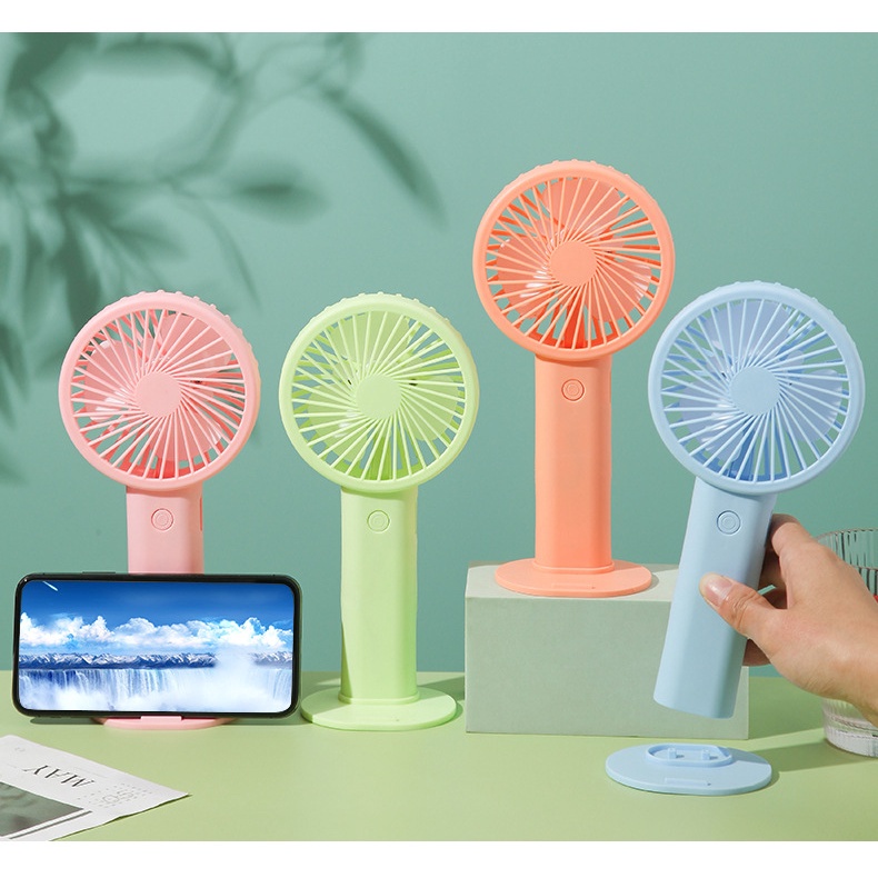 พัดลมพกพาชาร์จแบตได้ Handheld Portable Fan Usb Rechargeable Desktop ...