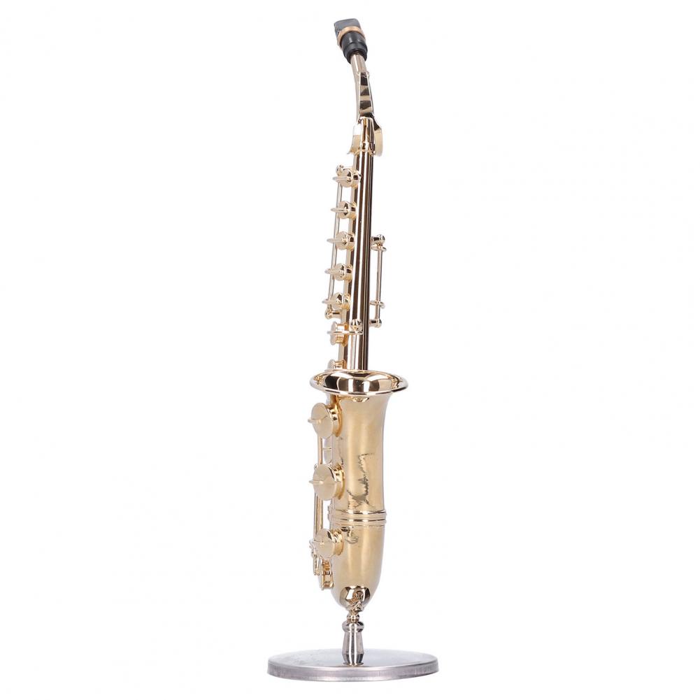Miniature Copper Saxophone Model With Stand Mini Musical Instrument ...