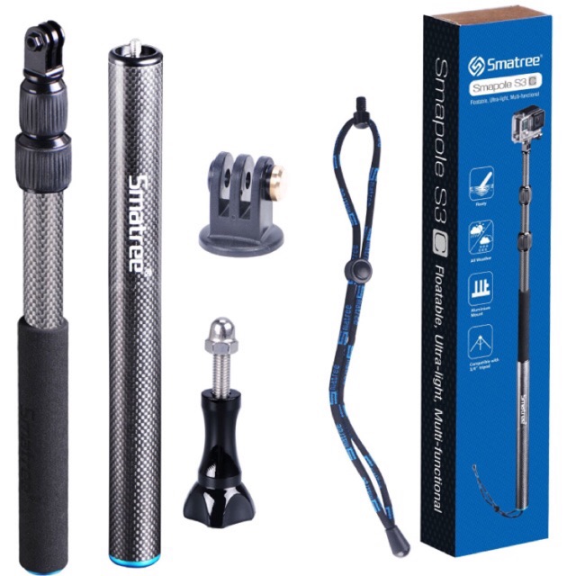 ไม้ S3C Smatree Carbon แท้ GoPro Selfie Pole ลอยน้ำ hero 8/7/6/5/4 ...