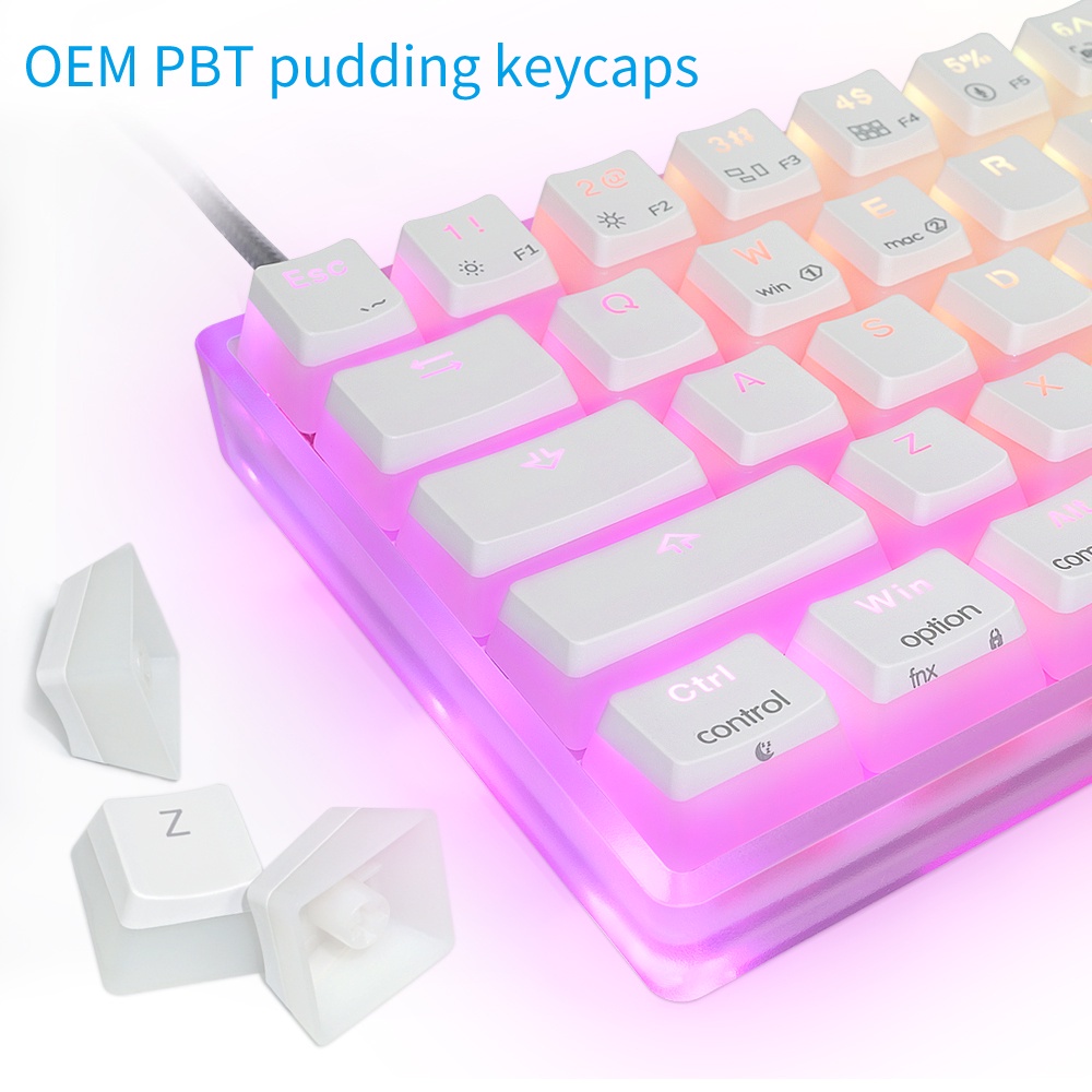 [SKYLOONG] Transparent bottom shell RGB mechanical keyboard V2-GK61 ...