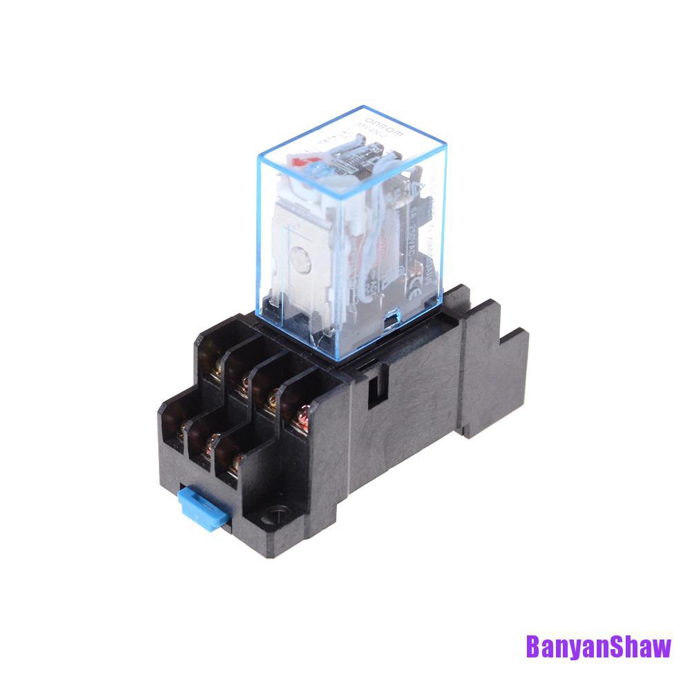 (bany) My 4nj 12v/24v/220 V คอยล์เพาเวอร์รีเลย์ Din Rail 14 Pin 4pdt ...