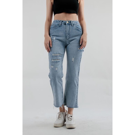 Niyoum Jeans รุ่น B217 กางเกงยีนส์ ทรงบอย - niyomjeansbrands - ThaiPick